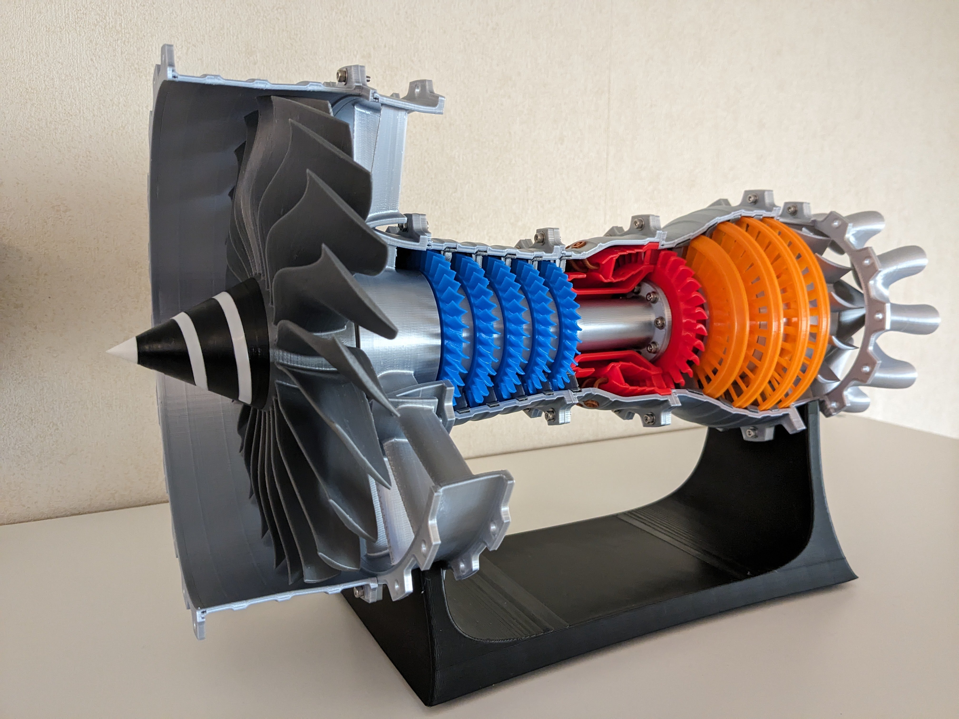 3D printing 3D Printable Jet Engine - Minimal printing supports・Cults