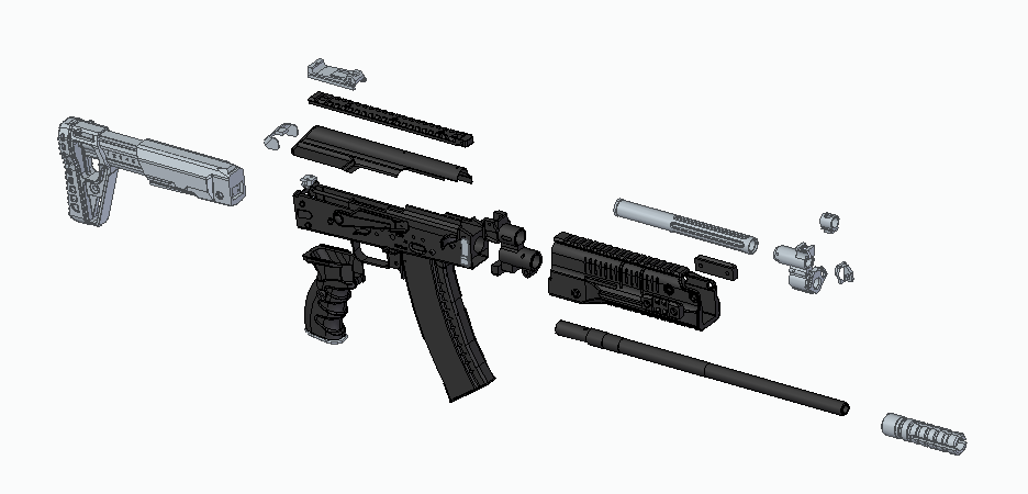 🔫 AIRSOFT RPK 16 CONVERSION KIT・ STL File for ・Cults