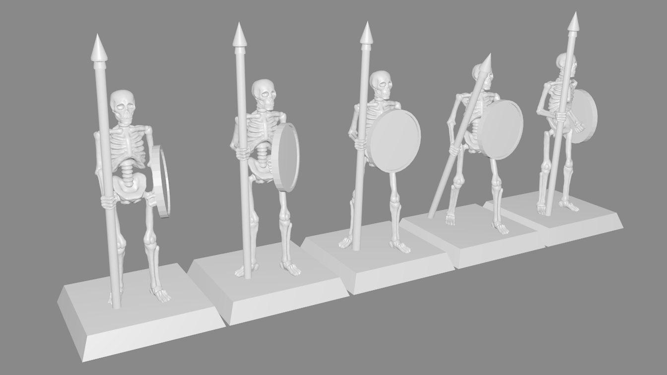 💀 Skeleton Spearmen Miniatures・Free STL File for ・Cults