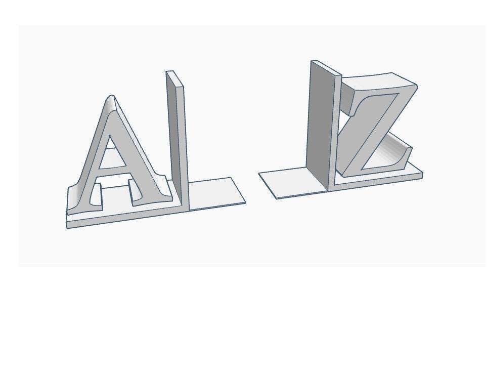 Free STL file Book end A to Z 📚 ・3D print design to download・Cults