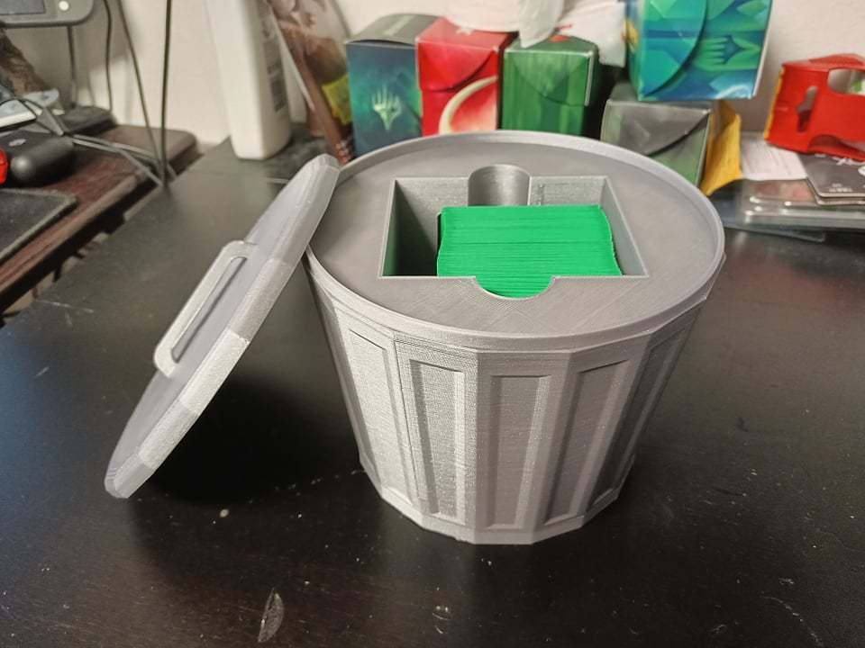 🗑️ MTG Commander garbage trash can deck box・Free STL File for ・Cults