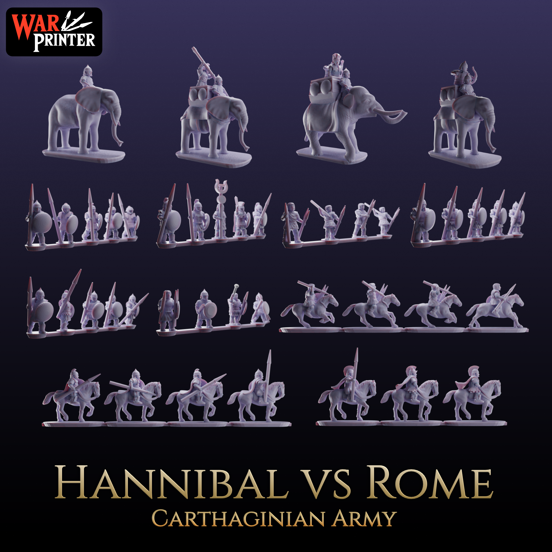 🎲 Hannibal vs Rome Complete Range・ 3D File for ・Cults