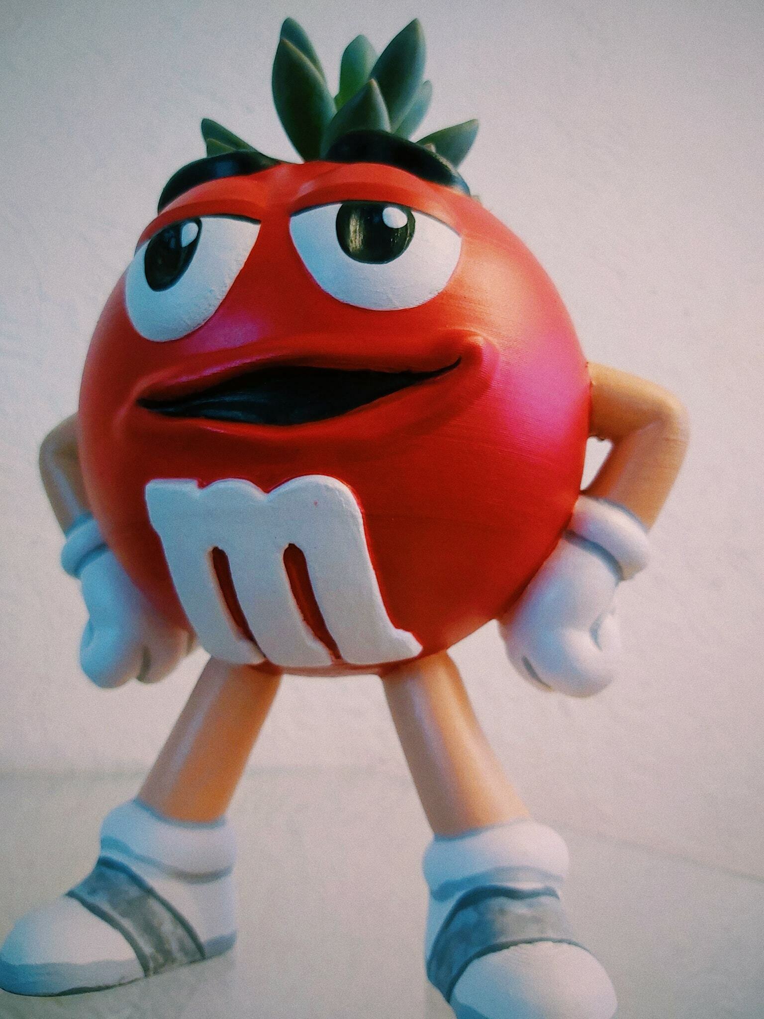 OBJ file MM's M&ms, Mym's Green Red Women's Planter Pot Holder 🪴 (3MF ...
