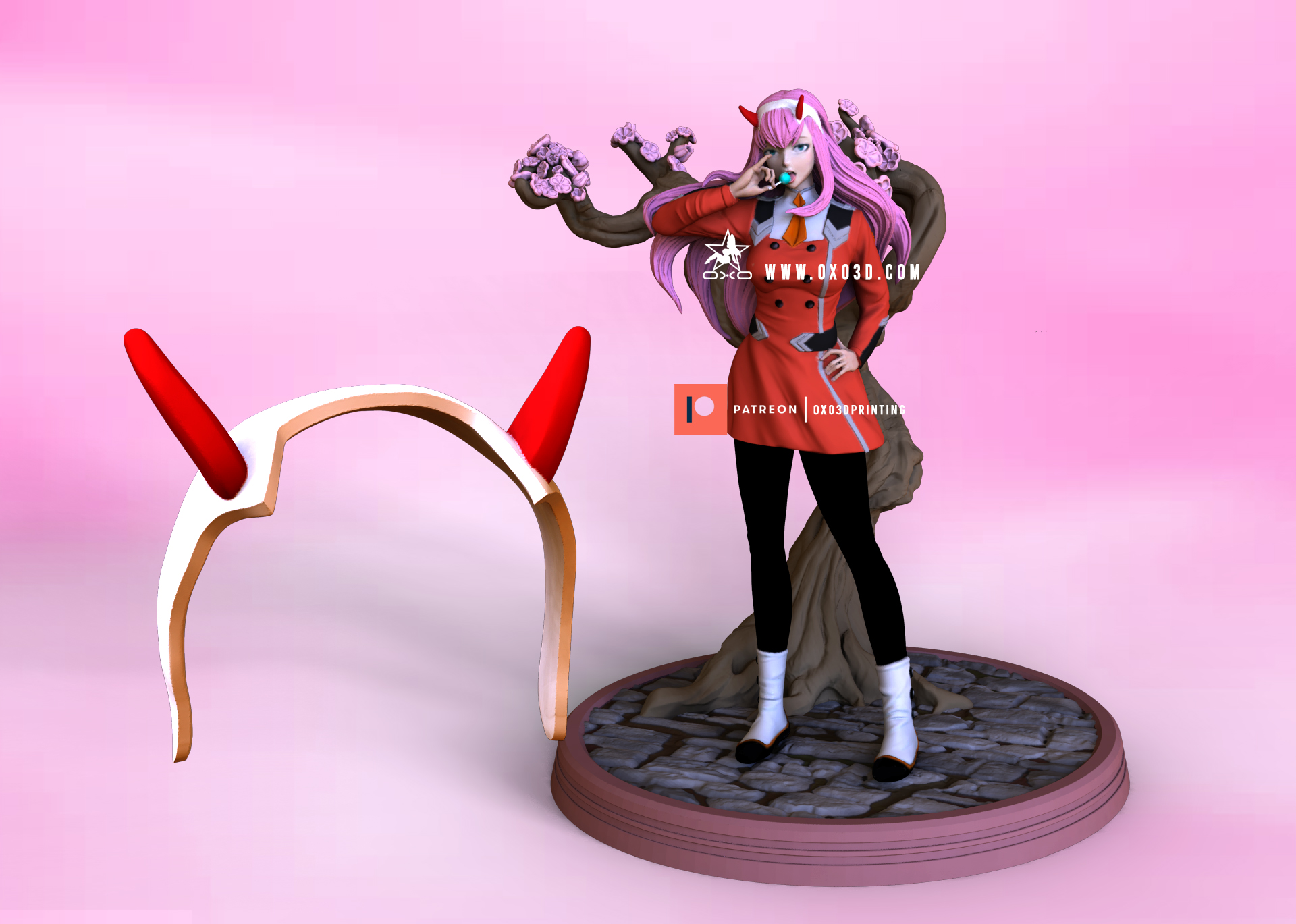 👑 Zero Two - Darling In The Franxx head piece head bands cosplay・Free ...