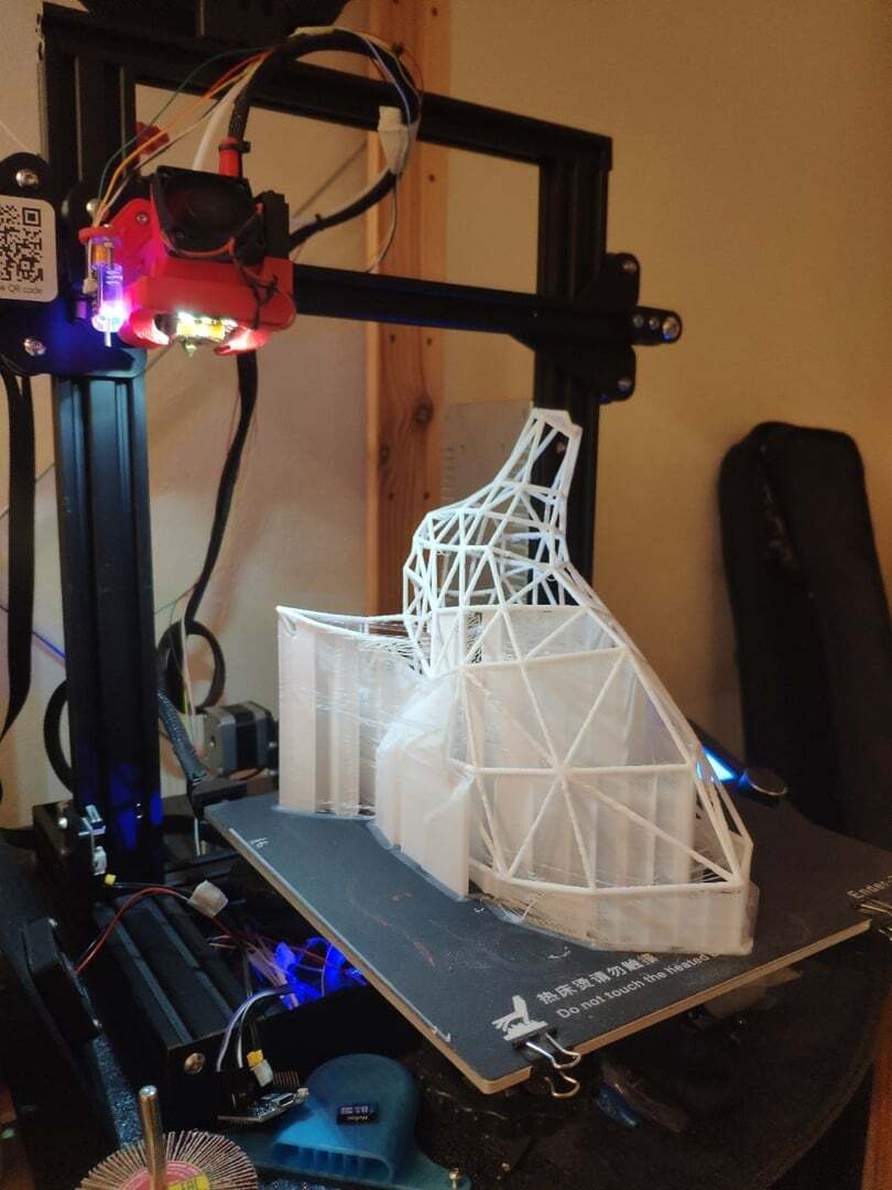 3D printing Wireframe deer head・Cults