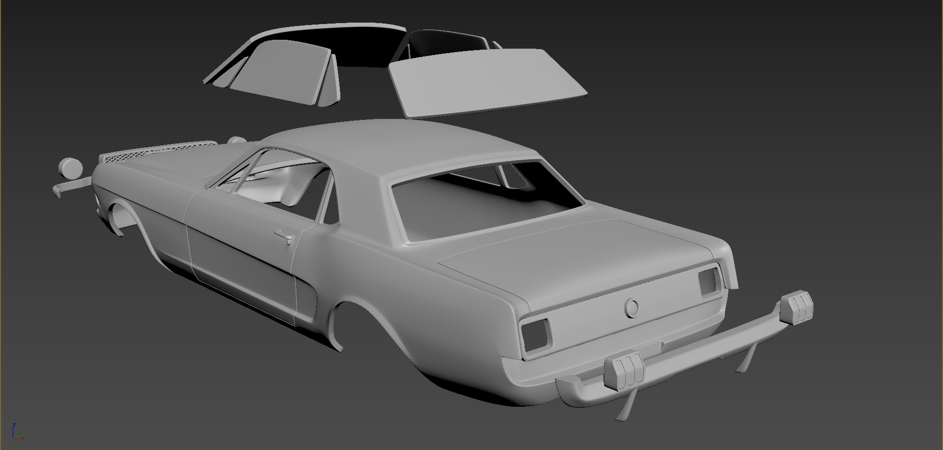 🚙 Ford Mustang Coupe 1965 Body For Print・ 3D File for ・Cults