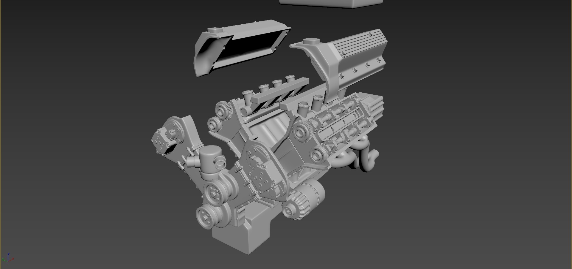 🚗 BMW Engine S62B50 1:24・ 3D File for ・Cults