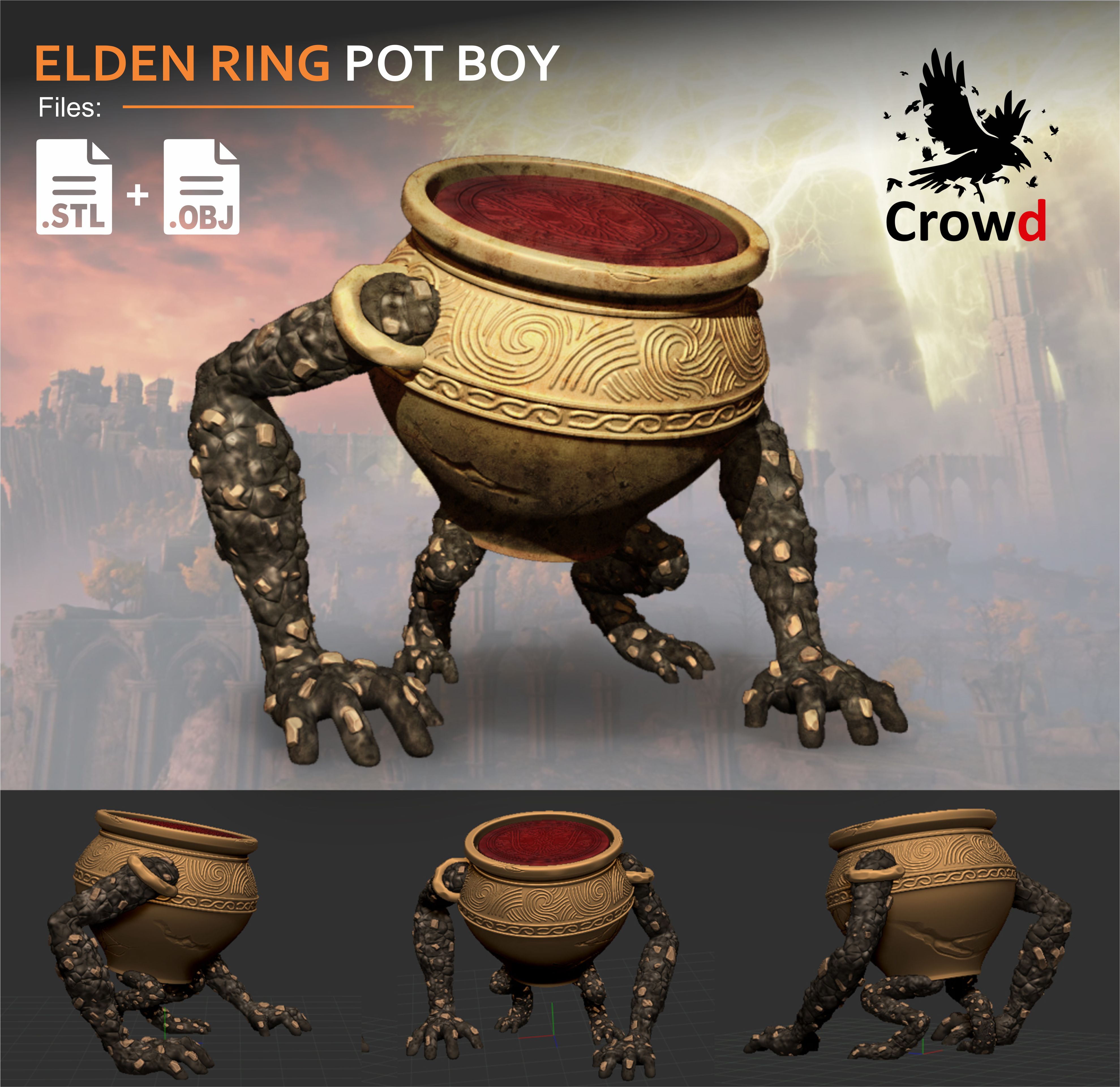 💍 ELDEN RING POT BOY A・ 3D File for ・Cults