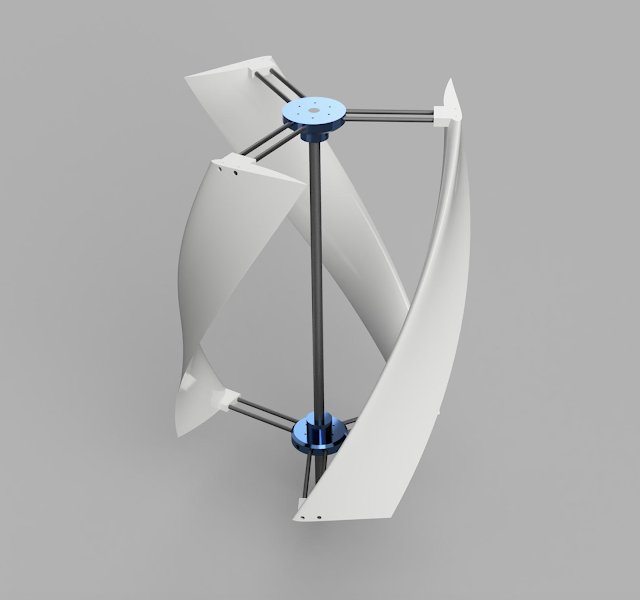 🌬️ Vertical Axis Wind Turbine (VAWT) - LIFE-SIZE・Free 3D File for ・Cults