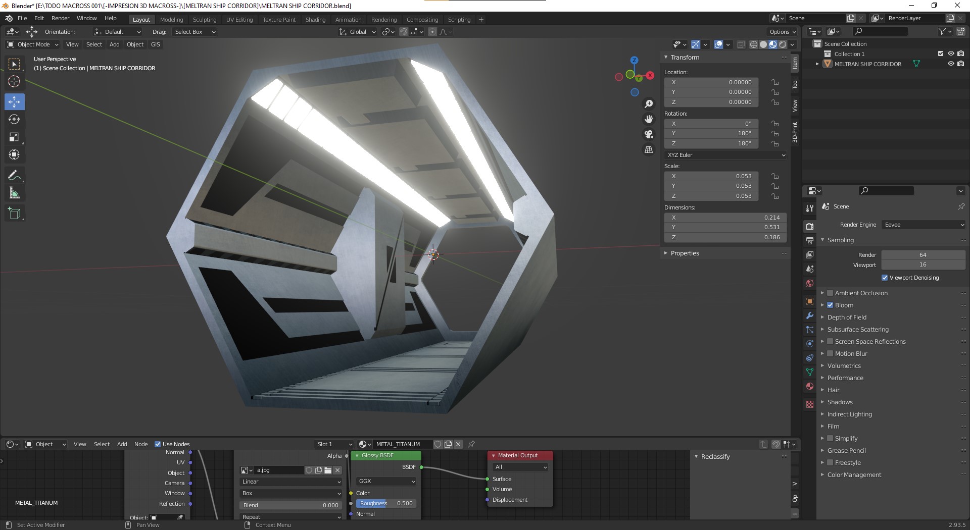 🚢 Meltran Ship Corridor・ STL File for 3D printing・Cults