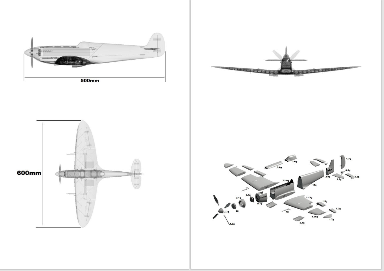 3D file Supermarine Spitire Mk IX 600mm v3 🛩️ ・3D printing model to ...