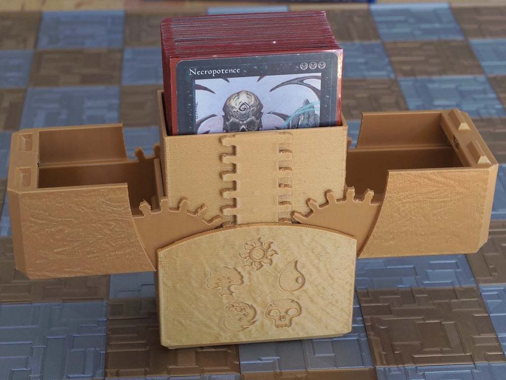 📦 CCG Geared Card Box V2 (magnetic latch)・Free STL File for ・Cults