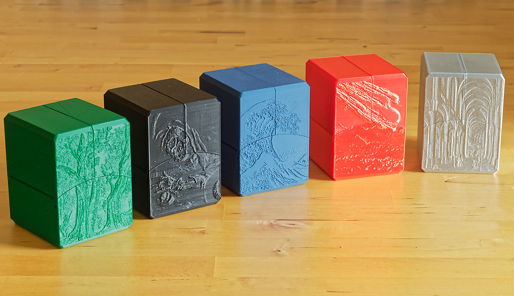 💯 White 100 card (Commander) geared deck box with magnetic latch・ 3D ...