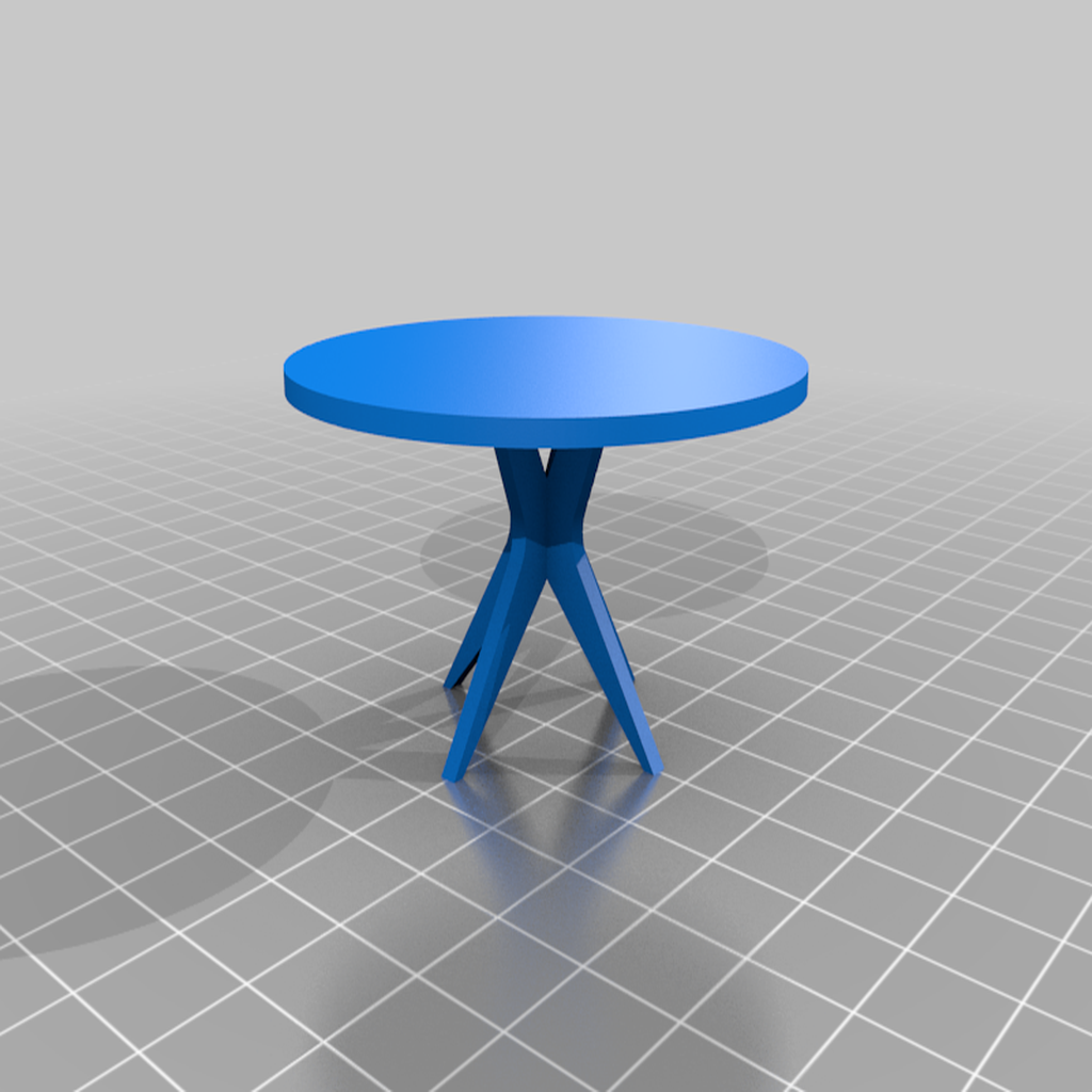 🪑 Dollhouse Dining Table & Chairs 1/24th scale・Free STL File for ・Cults