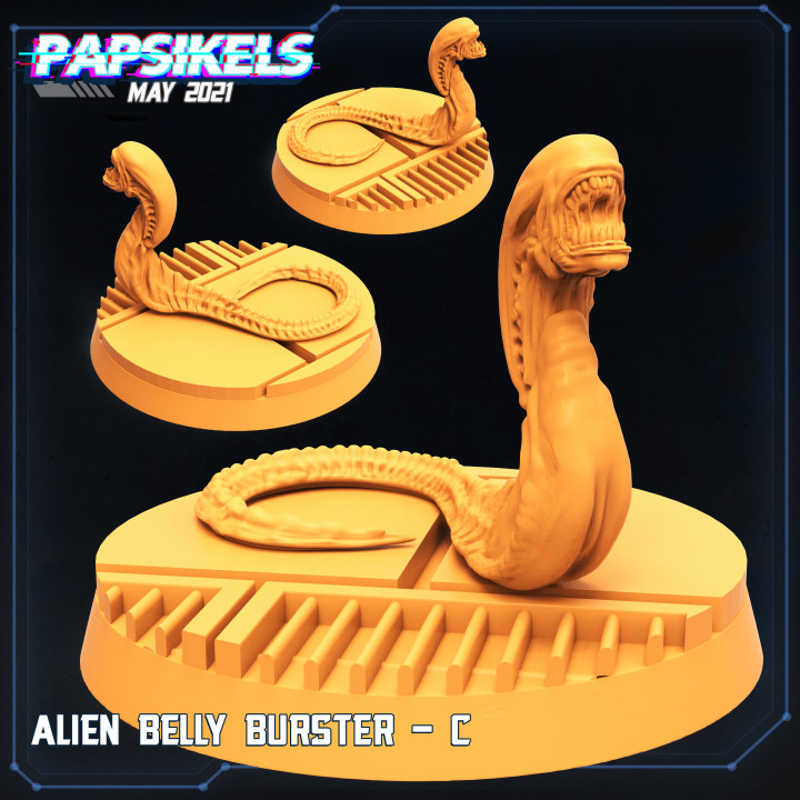 👽 ALIEN BELLY BURSTERS SET・ 3D File for ・Cults