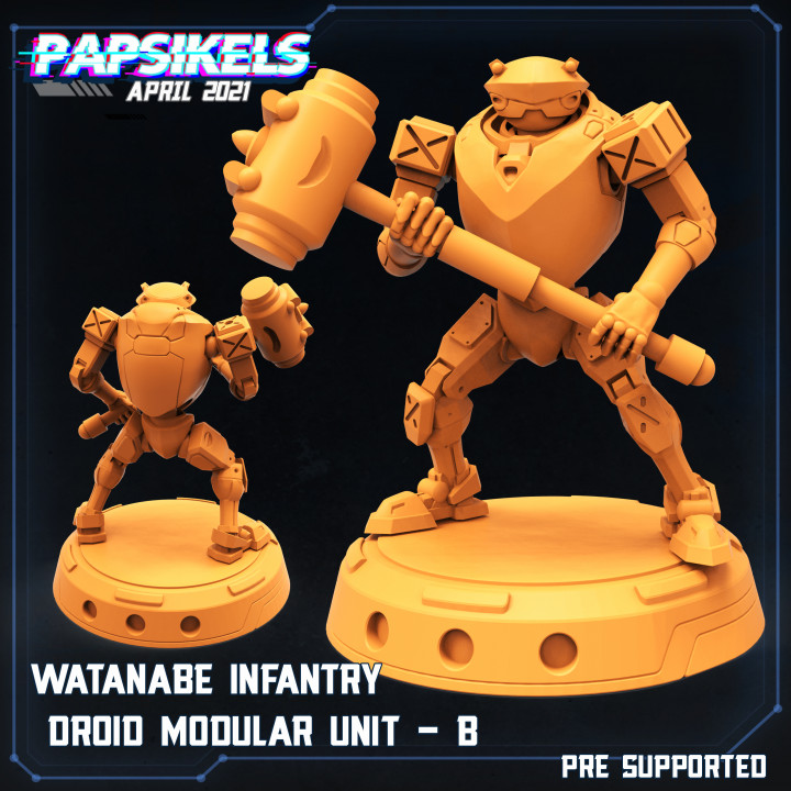 🤖 WATANABE INFANTRY DROID MODULAR UNIT B・ 3D File for ・Cults