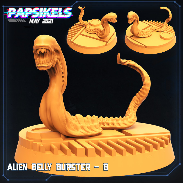 👽 ALIEN BELLY BURSTERS SET・ 3D File for ・Cults