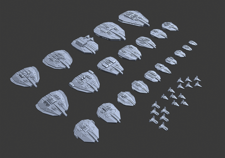3D file Full Thrust - Quarren Fleet 🎲 ・3D print design to download・Cults