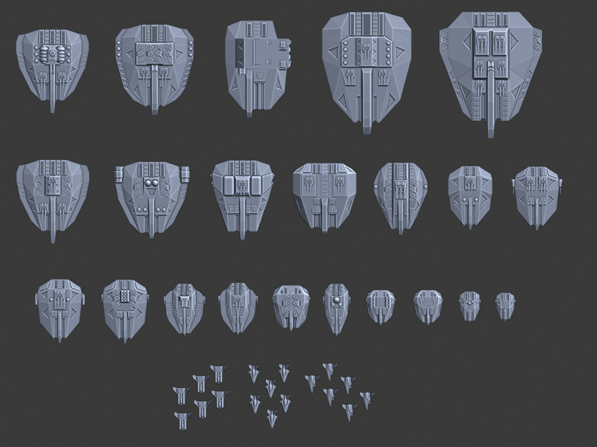 3D file Full Thrust - Quarren Fleet 🎲 ・3D print design to download・Cults