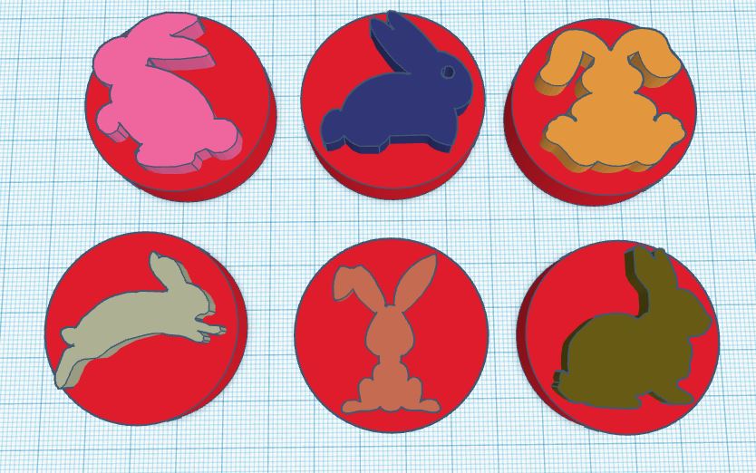 STL file Bunny Stamps for Clay or Play-Doh 🐇・Model to download and 3D ...