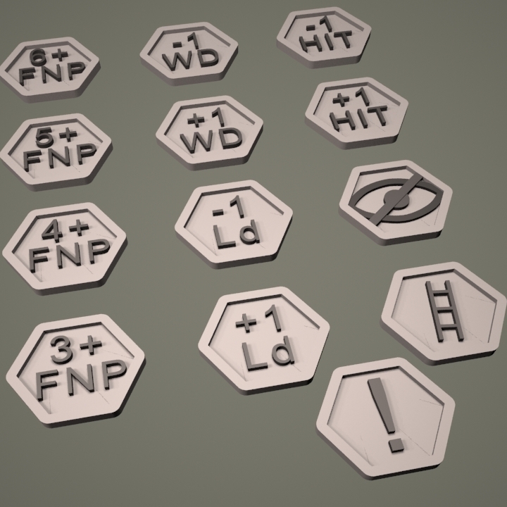 STL file 40K Modifier Tokens 2 ⚔ ・3D printing template to download・Cults