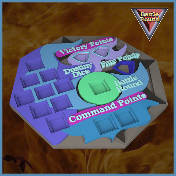 STL file BATTLE ROUND TRACKER, NEW! AOS, Tzeentch style 🆕 ・Model to ...