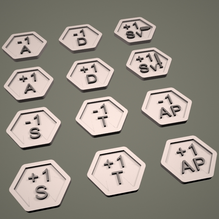 ⚔ 40K Modifier Tokens 1・ STL File for ・Cults