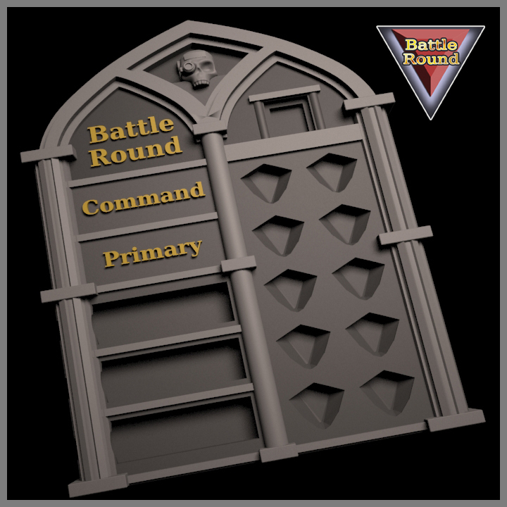 STL file BATTLE ROUND TRACKER, Updated! 40K, 9TH ED Gothic Tracker ⚔ ...