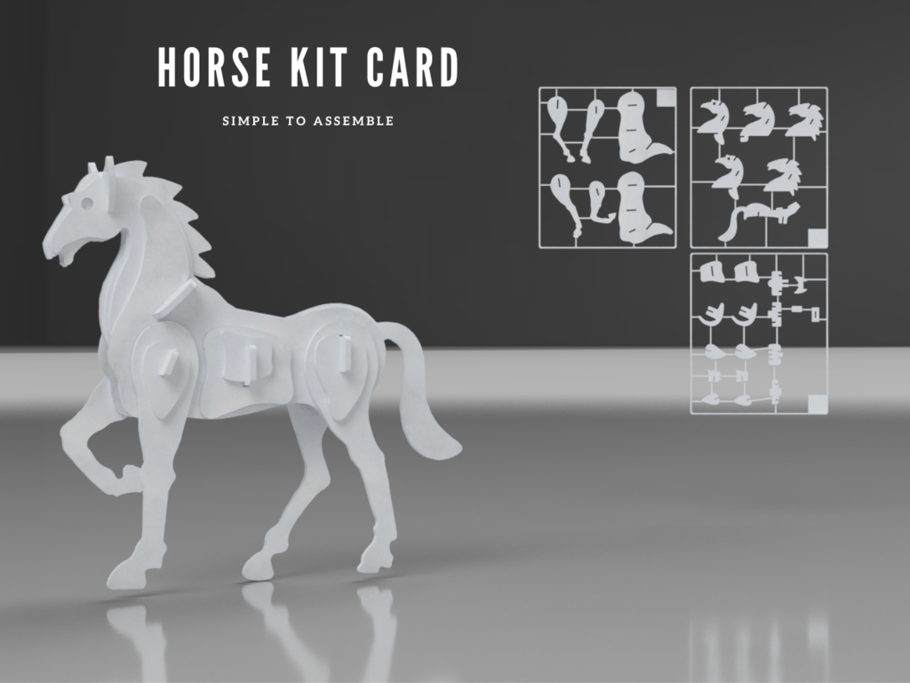 🐎 Horse kit card・Free 3D File for ・Cults