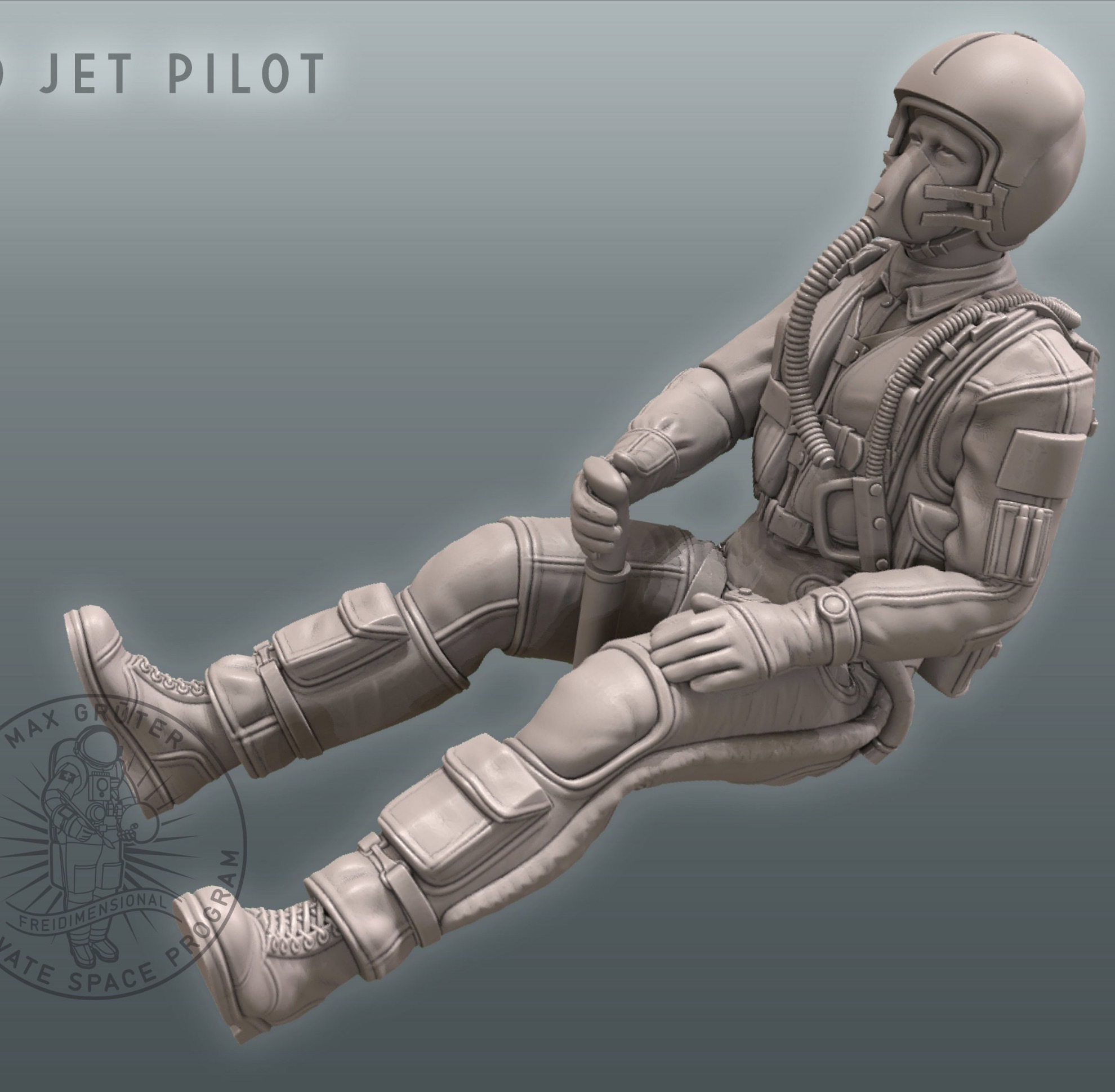 🧑‍ ️ 3D Jet Pilot・ STL File for 3D printing・Cults