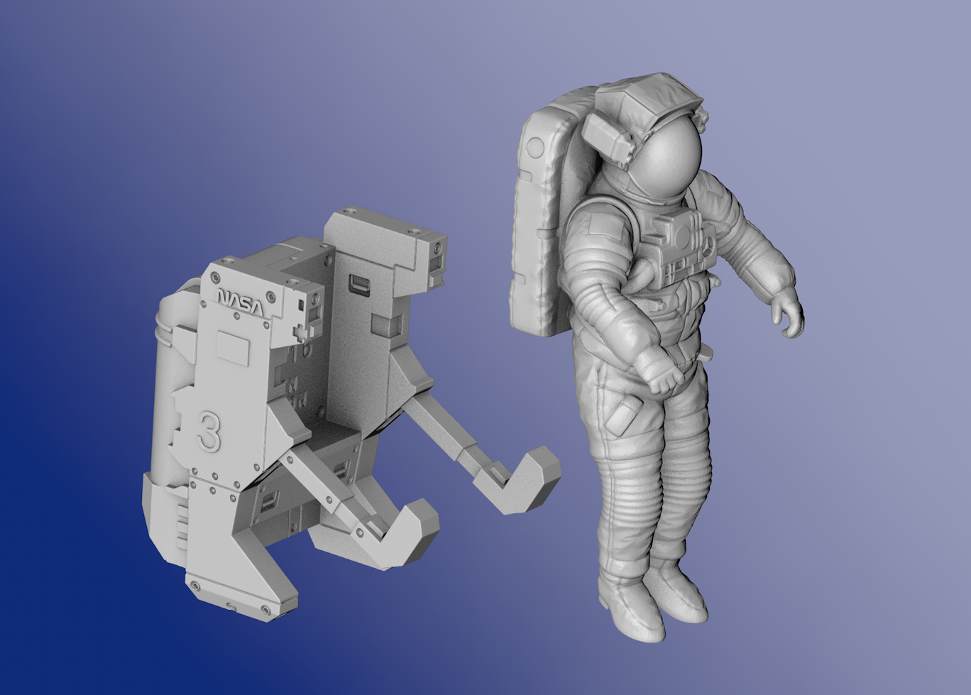 🧑‍🚀 NASA Astronaut With Manned Maneuvering Unit・Free STL File for ・Cults