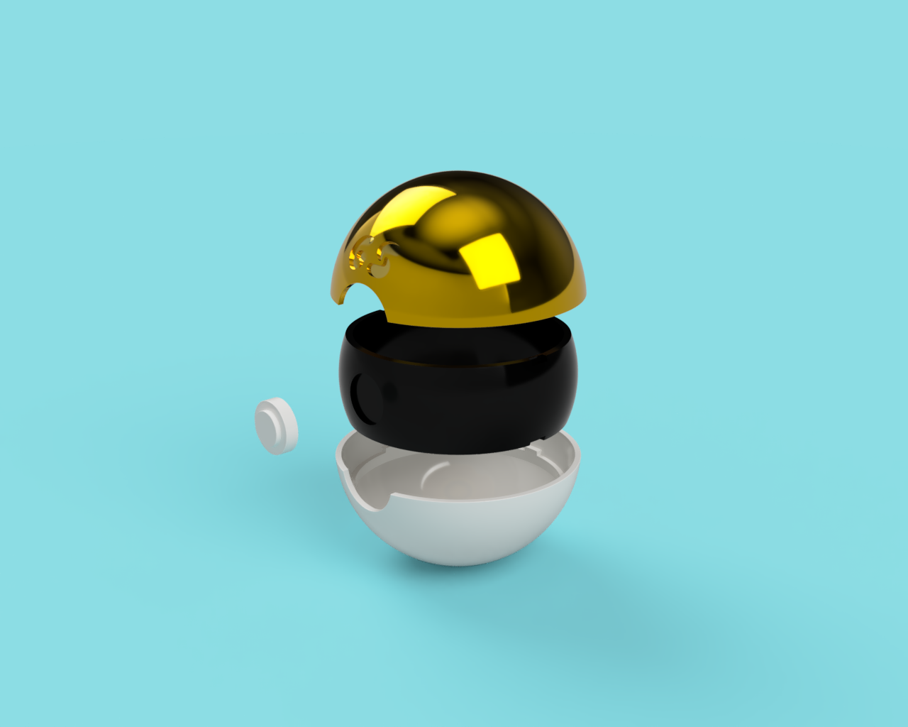 🐉 POKEBALL GOLD, GSball, EASY ASSEMBLY, SUPPORT INCLUDED・ STL File for ...