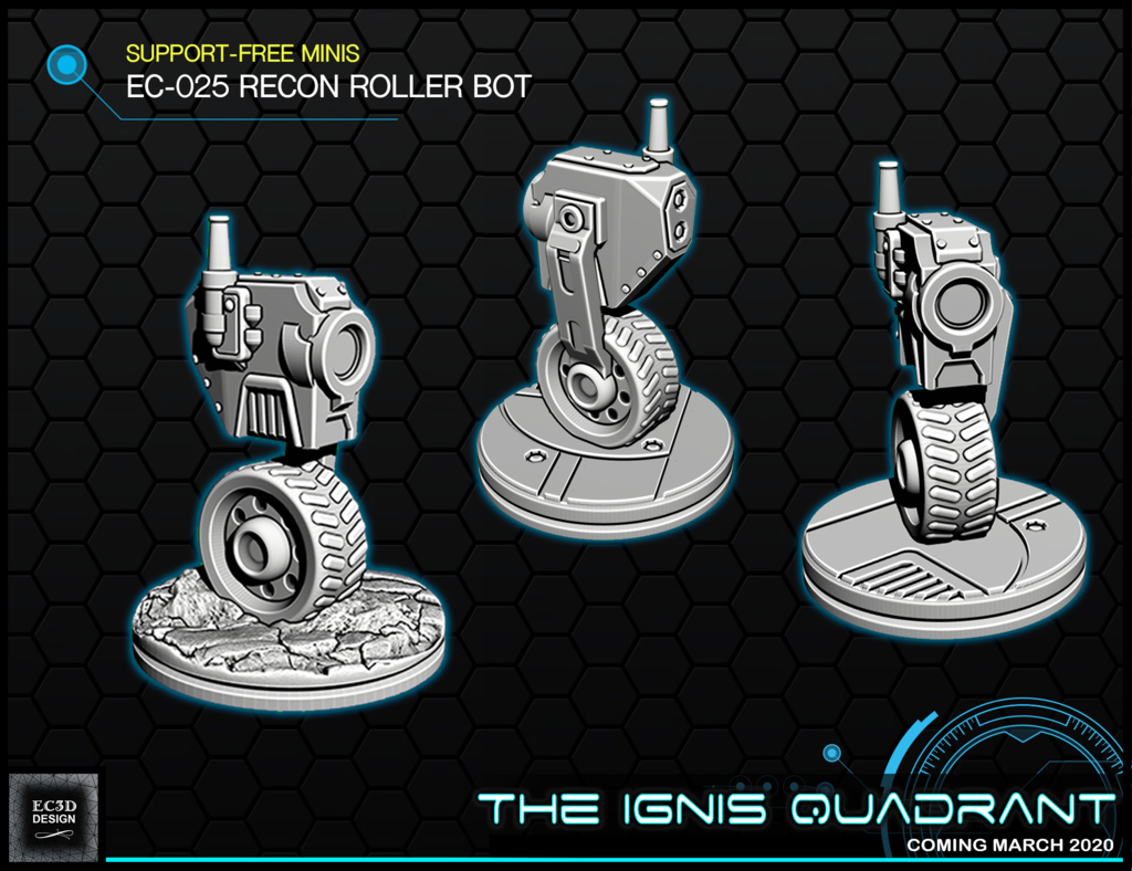 🤖 EC-025 Recon Bot - 28-32mm gaming・Free STL File for ・Cults