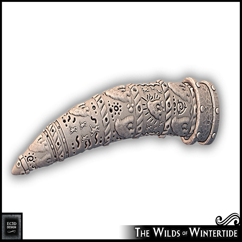 🎲 Carved Walrus Tusk - RPG Prop・Free STL File for ・Cults