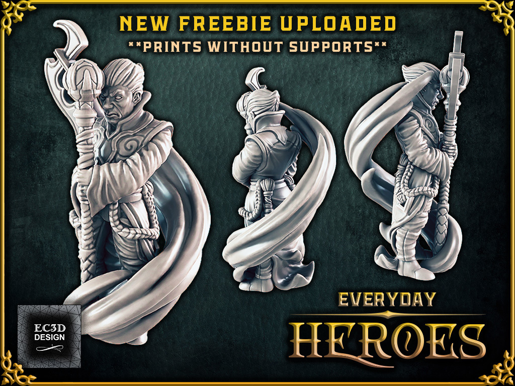 ♂️ Wizard Human Male [EVERYDAY HEROES]・Free 3D File for ・Cults