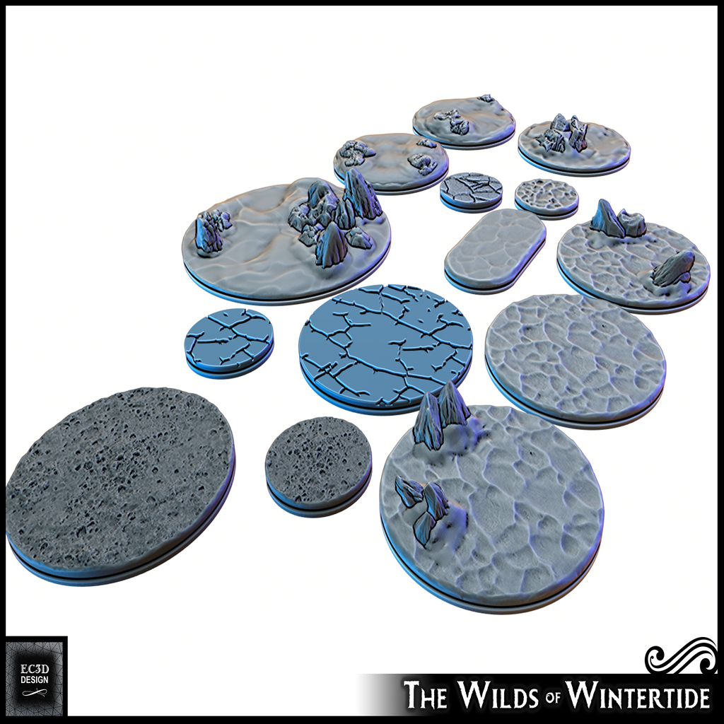 🎲 1 - 3" bases - Wilds of Wintertide・Free STL File for ・Cults
