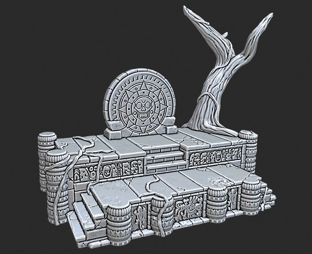 🕍 OpenForge - Place of Power - Overgrown Temple Dais・Free STL File for ...