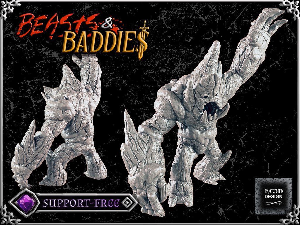 🌍 Earth Elemental [BEASTS AND BADDIES]・Free 3D File for ・Cults