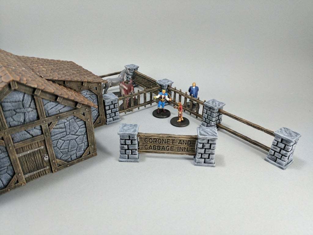 Free STL file 28mm Stone and Wood Fence 🪵 ・3D print design to download ...