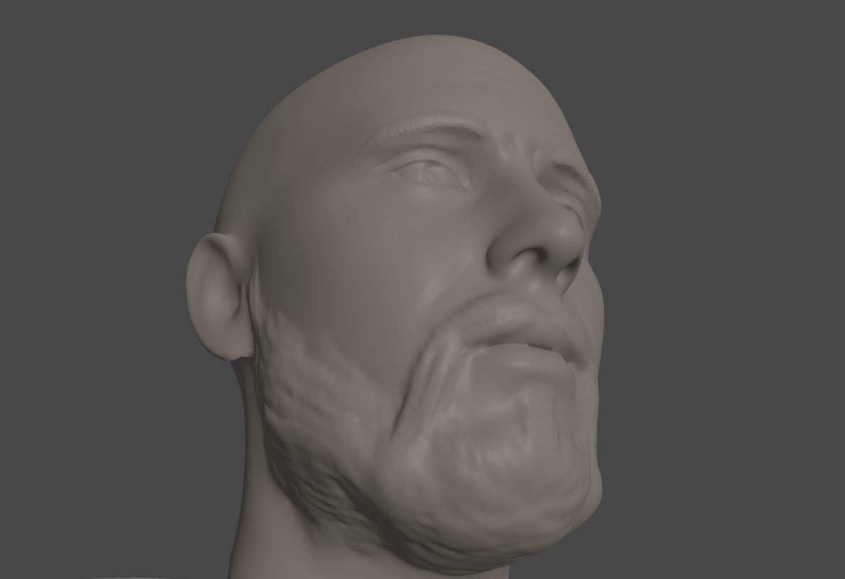 👨 Bearded man head・ STL File for ・Cults