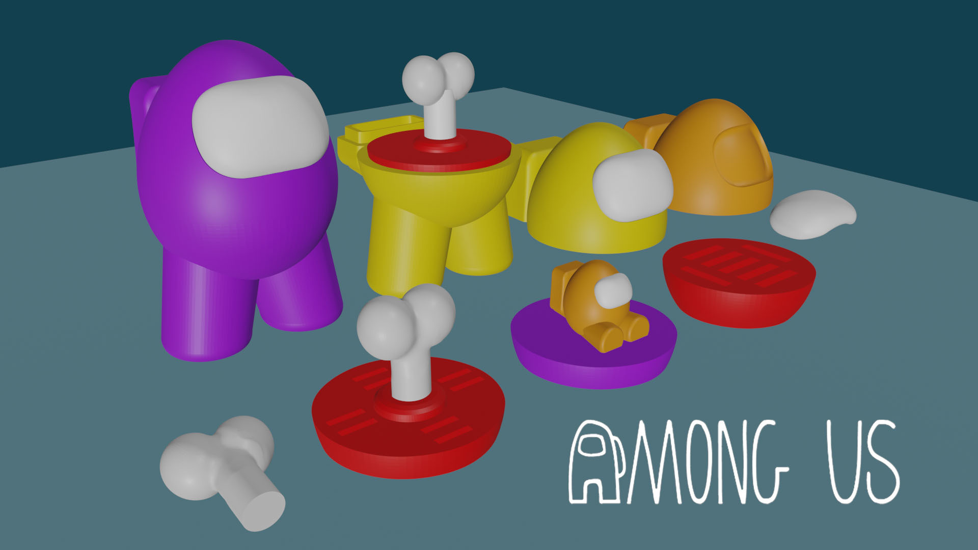 🎨 AMONG US MEMORY CASE AND NINTENDO GAMES・Free 3D File for ・Cults