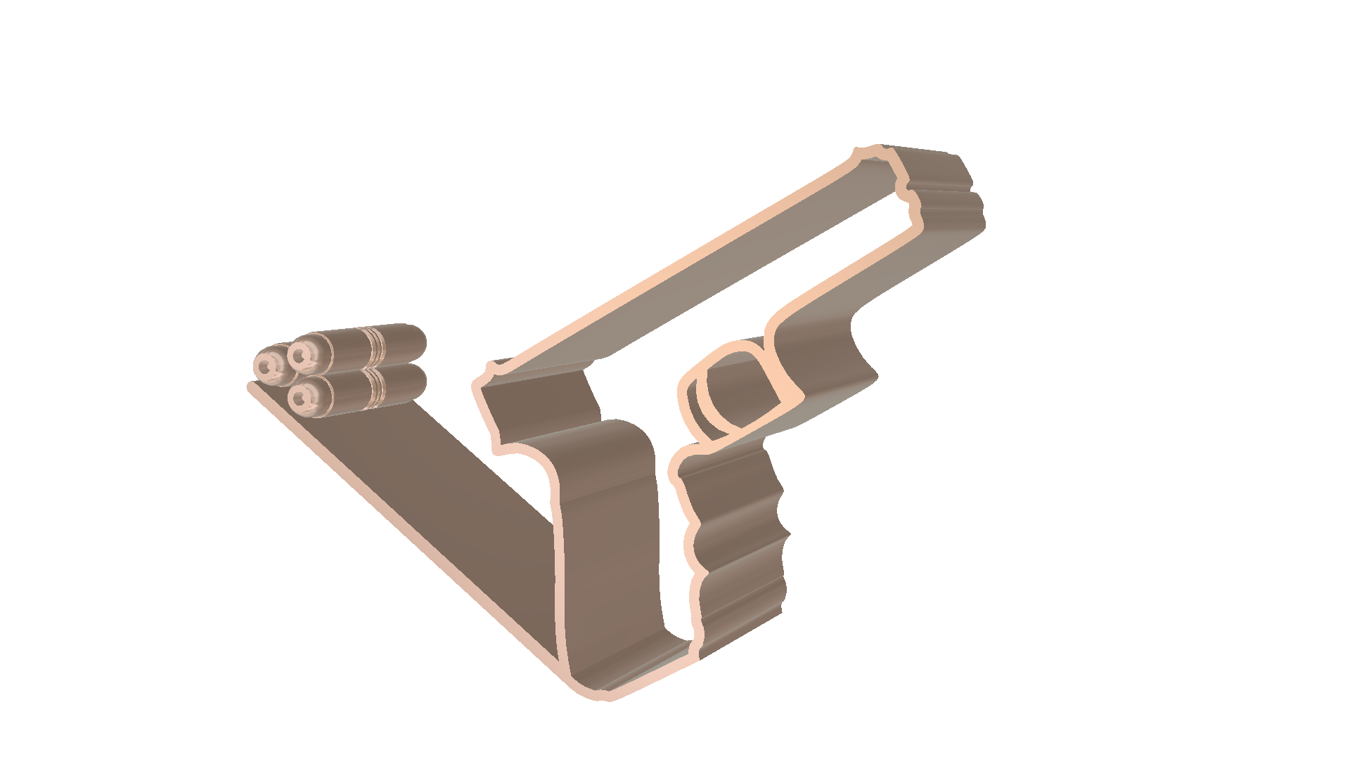 🔫 Gun with Bullets Phone Stand・ STL File for ・Cults