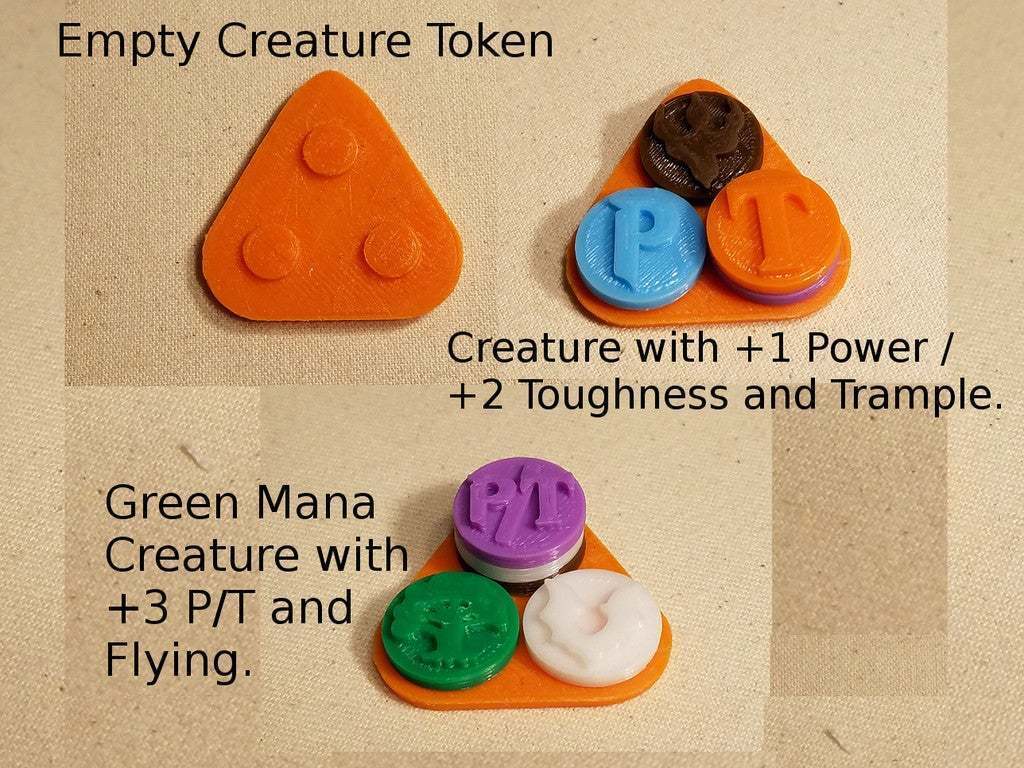 🪄 Magic: The Gathering Basic Creature Token (3-Counter Holder) MtG # ...