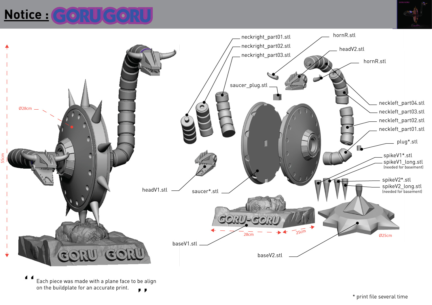 STL file Golgoth 2 - Goru Goru saucer beast 👽 ・3D print object to ...