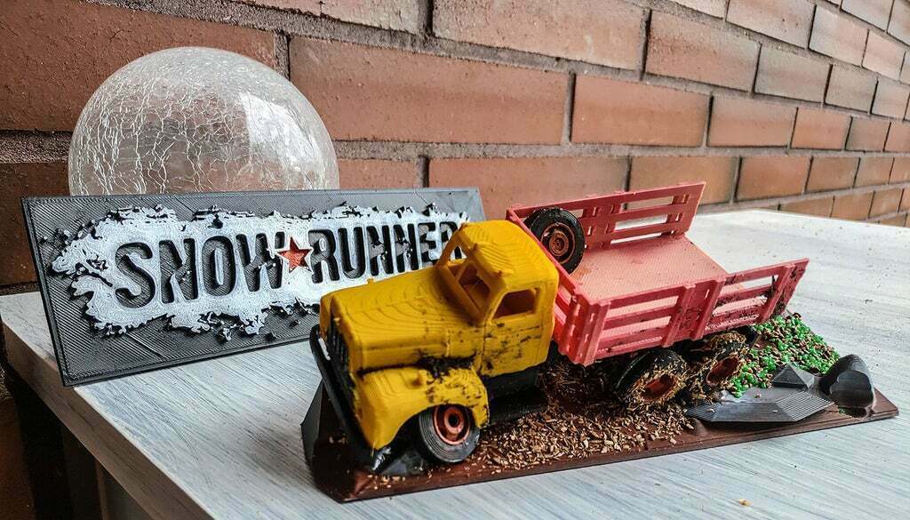 Free STL file SnowRunner logo 🧞‍♂️ ・3D print design to download・Cults