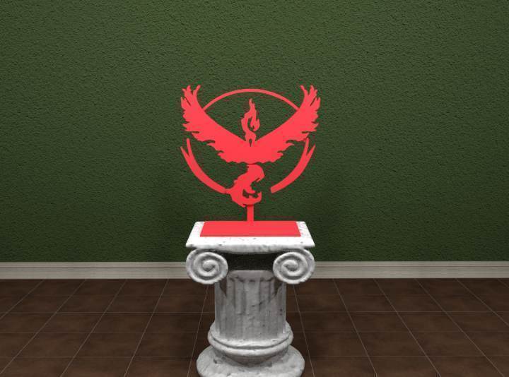 STL file Pokemon GO - Team Valor Logo 🐉 ・Model to download and 3D print ...