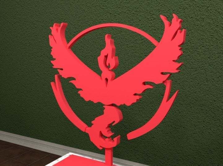 STL file Pokemon GO - Team Valor Logo 🐉 ・Model to download and 3D print ...