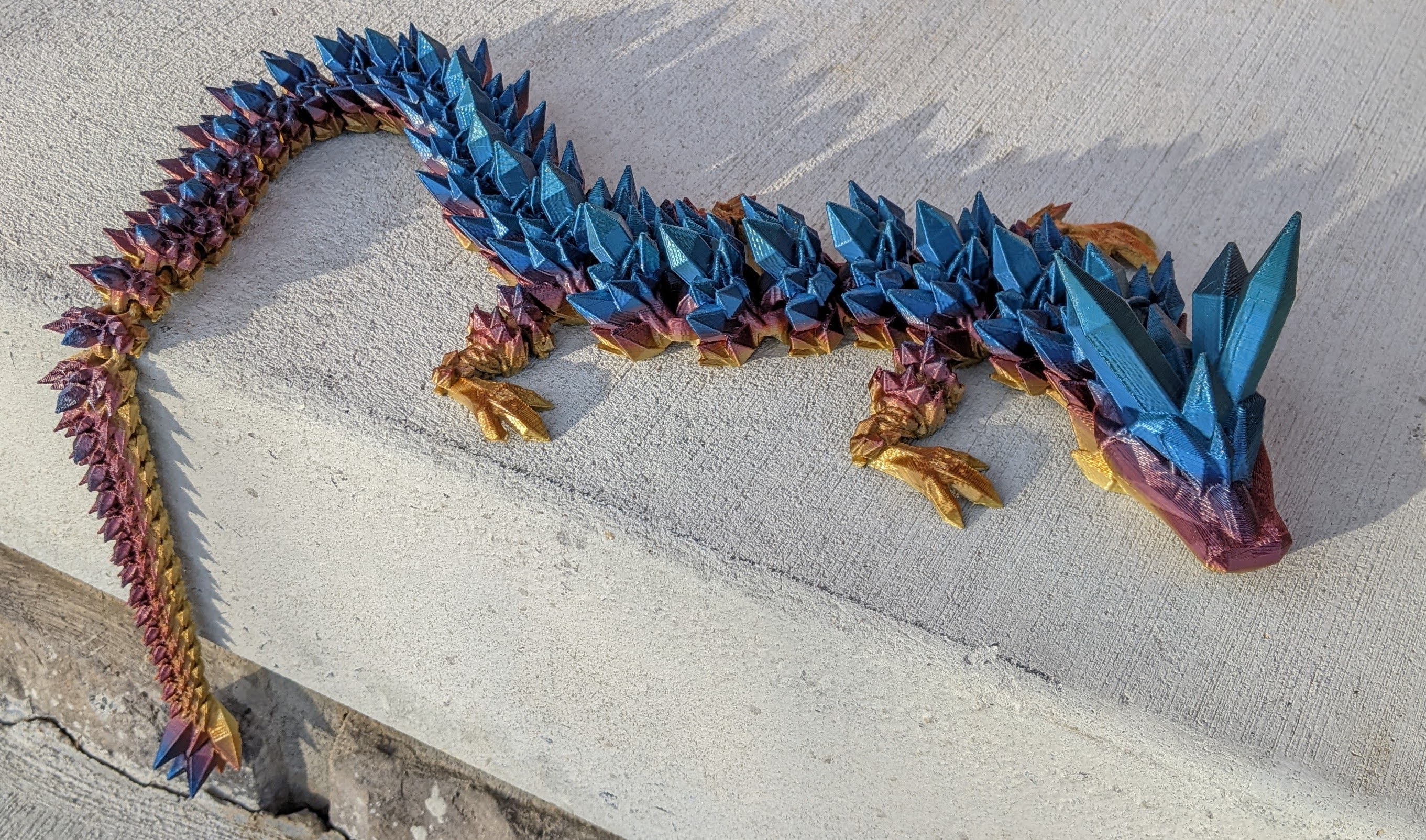 Impressão 3D para Dragón de Cristal, Mascota Flexi Wiggle Articulada ...