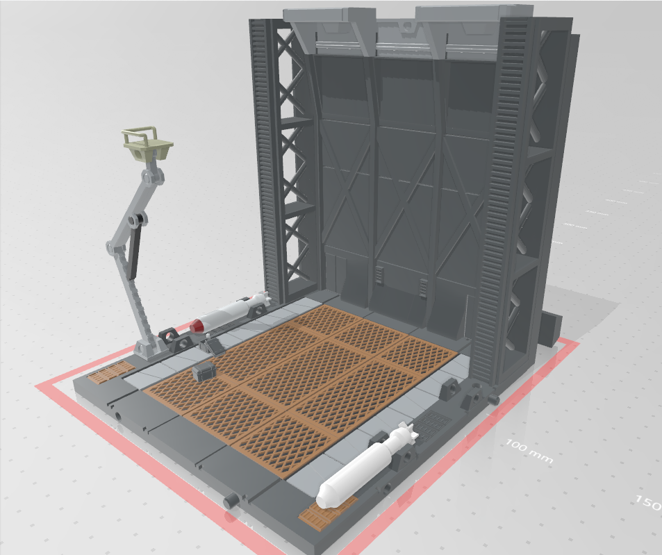 STL file -MHB02F- Mecha Hangar Bay Base and Wall 02 Fixture 3D print ...
