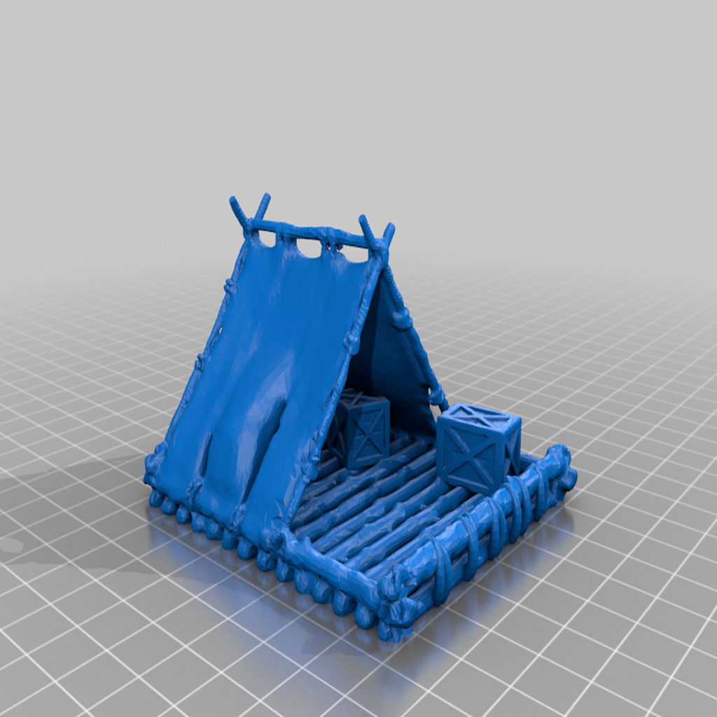 Free STL file Adventurer's Raft for 28mm miniature gaming ♟ ・3D ...